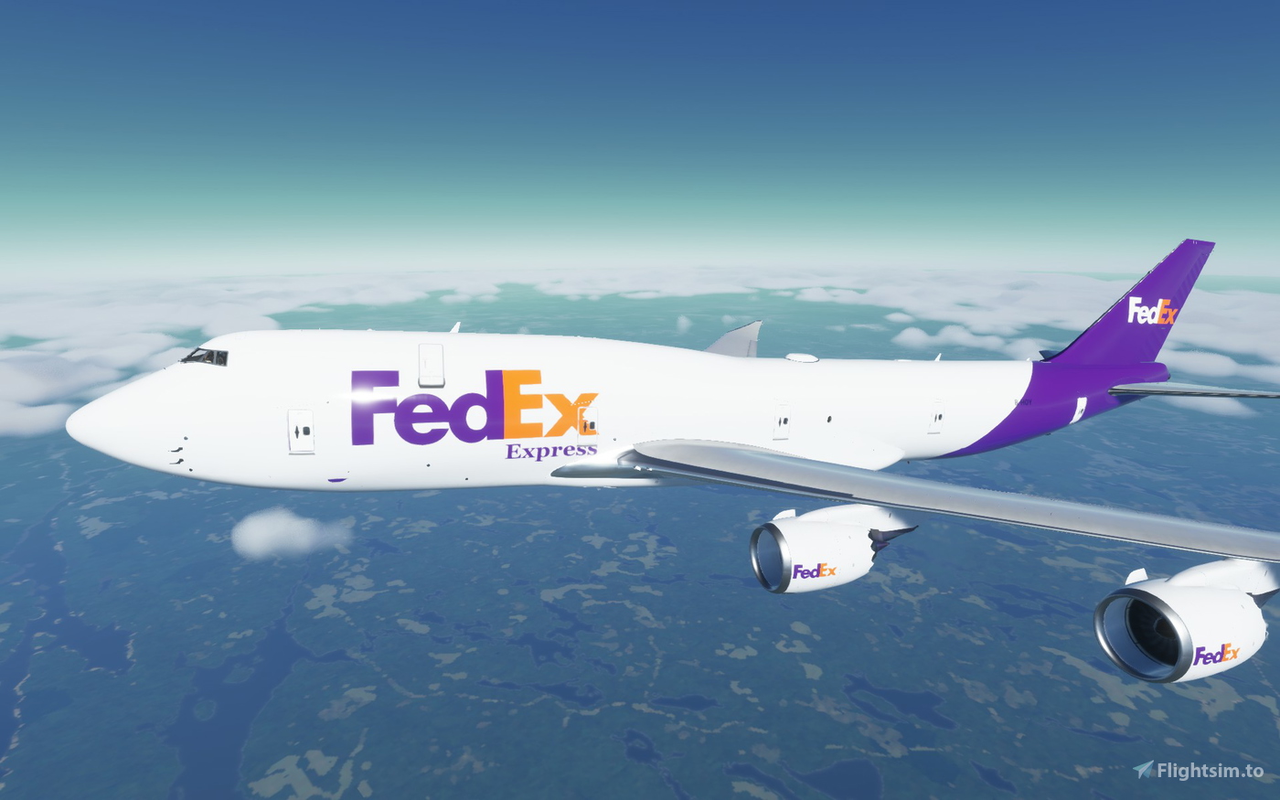 Boeing 747-8F FedEx cargo livery for Microsoft Flight Simulator | MSFS
