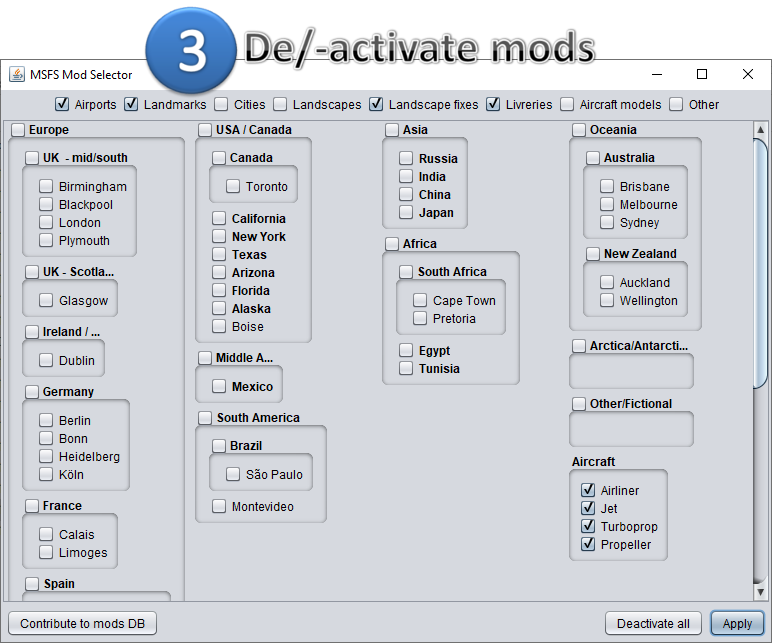 Mod Selector 0.9 + Online mods DB for Microsoft Flight Simulator | MSFS