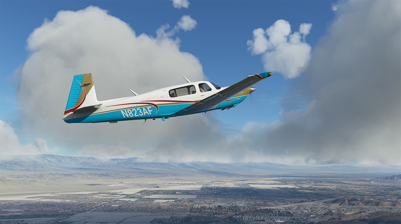 Retro Aqua Livery for Carenado Mooney for Microsoft Flight Simulator | MSFS