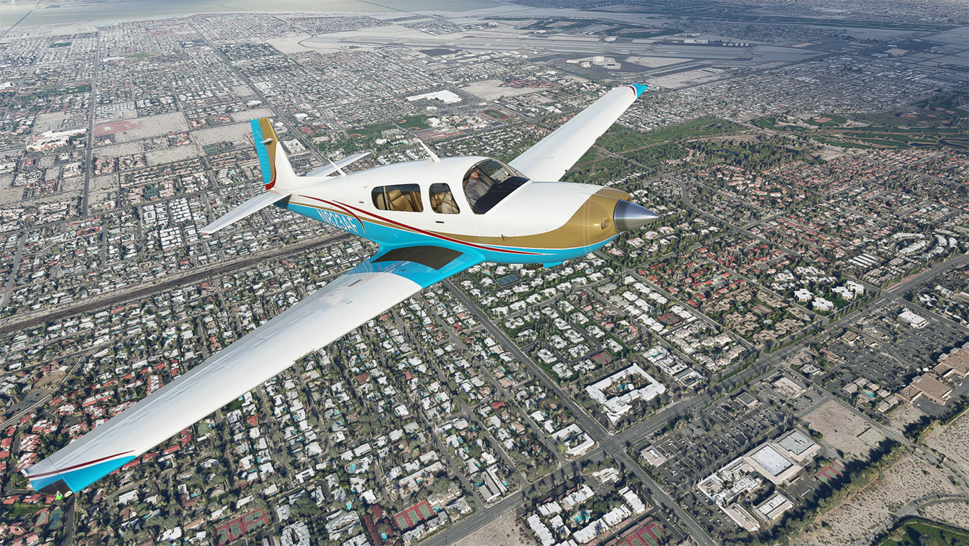 Retro Aqua Livery for Carenado Mooney for Microsoft Flight Simulator | MSFS