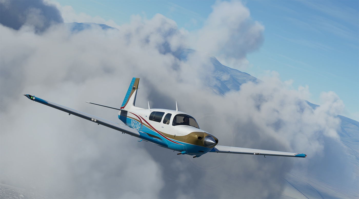 Retro Aqua Livery for Carenado Mooney for Microsoft Flight Simulator | MSFS