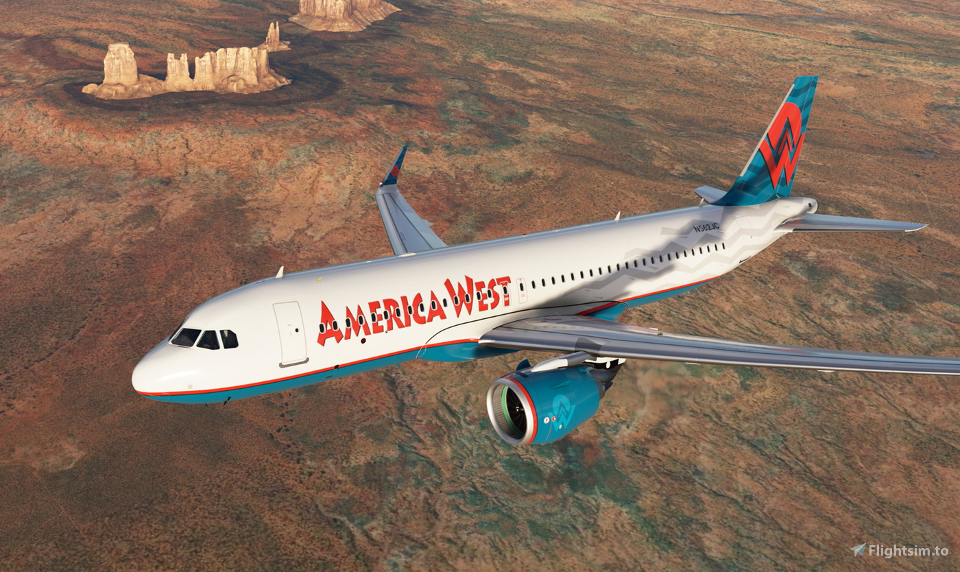 America West Airlines 90s A320neo [4K livery] for Microsoft Flight ...
