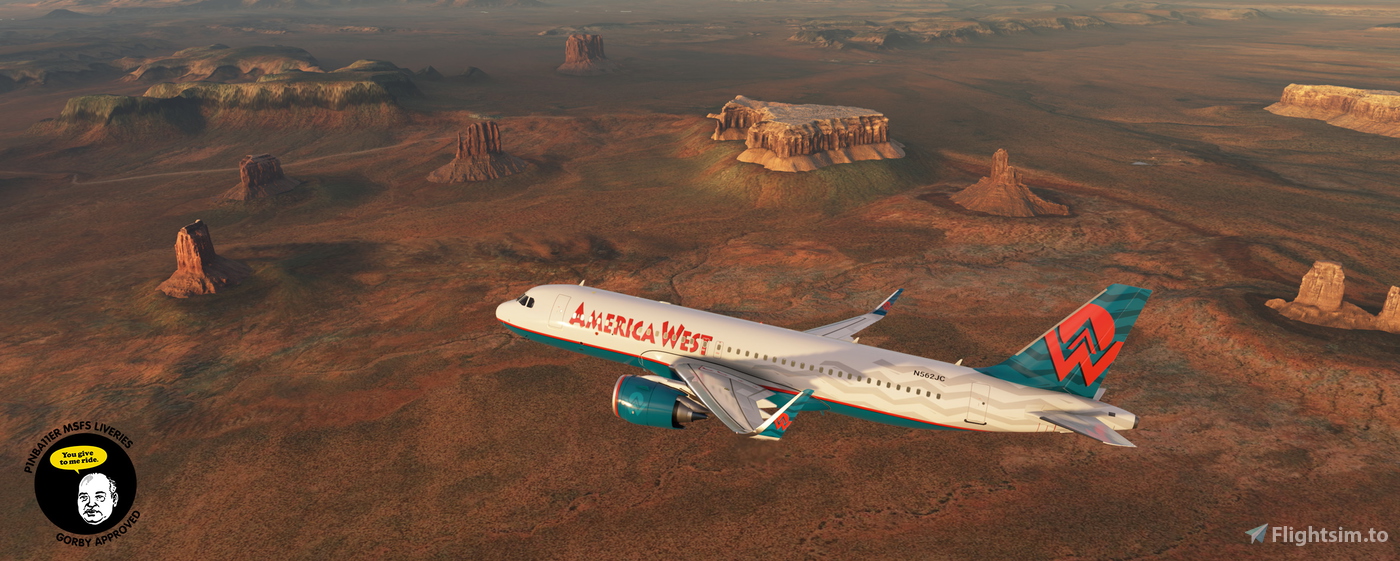 America West Airlines 90s A320neo [4K livery] for Microsoft Flight ...