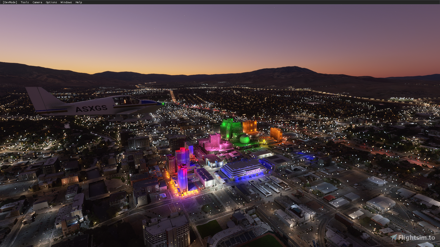 Reno NEVADA Night Enhanced for Microsoft Flight Simulator | MSFS