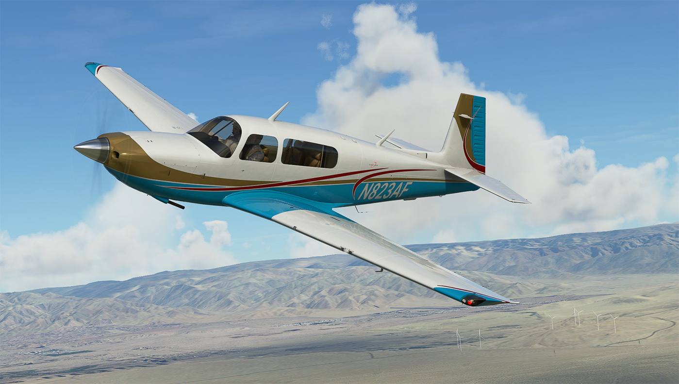 Retro Aqua Livery for Carenado Mooney for Microsoft Flight Simulator | MSFS