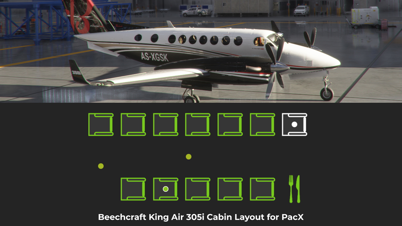 Beechcraft King Air 350i Cabin Layout for PacX for Microsoft Flight ...