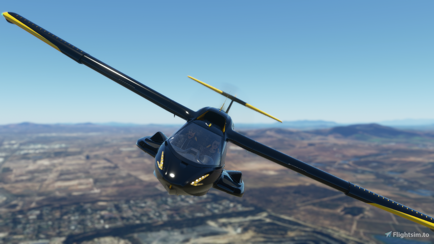 Icon A5 Black and Yellow w/ Gold Rims for Microsoft Flight Simulator | MSFS