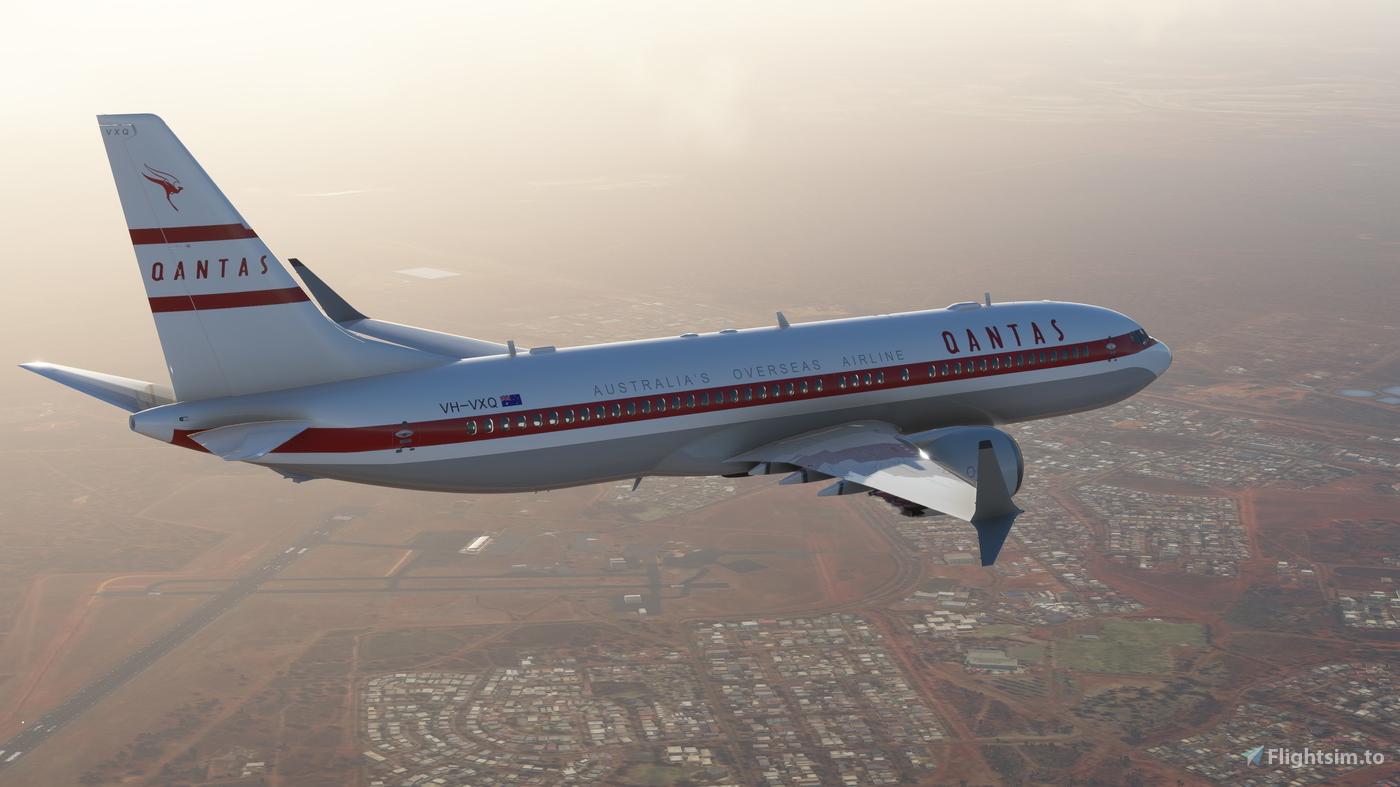 737 Max - Qantas Retro Roo II [8K] for Microsoft Flight Simulator | MSFS