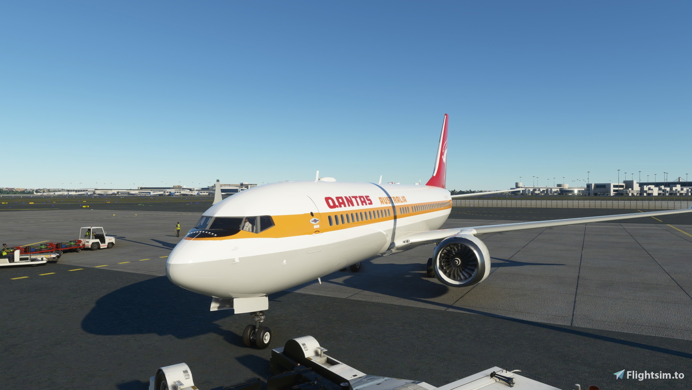 737 Max - Qantas Retro Roo I [8K] for Microsoft Flight Simulator | MSFS