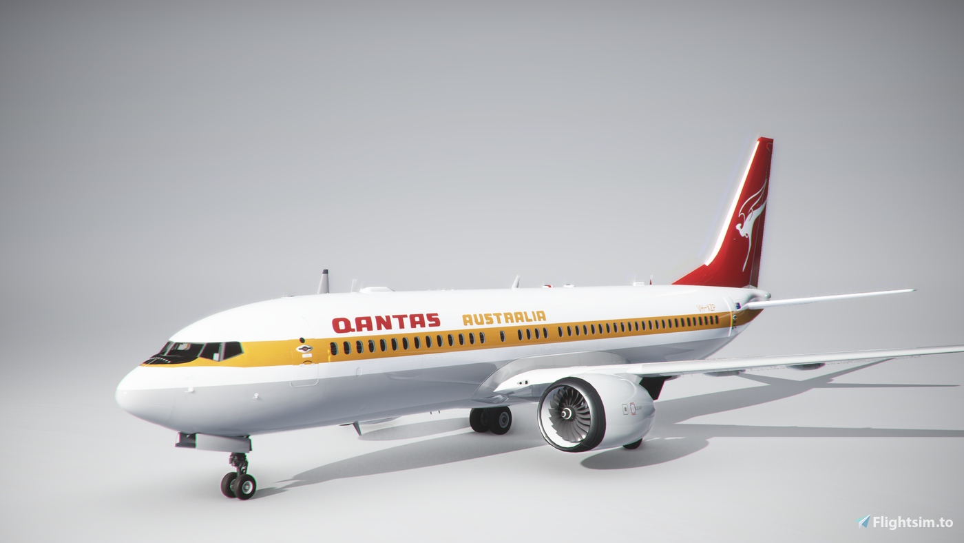 737 Max - Qantas Retro Roo I [8K] for Microsoft Flight Simulator | MSFS