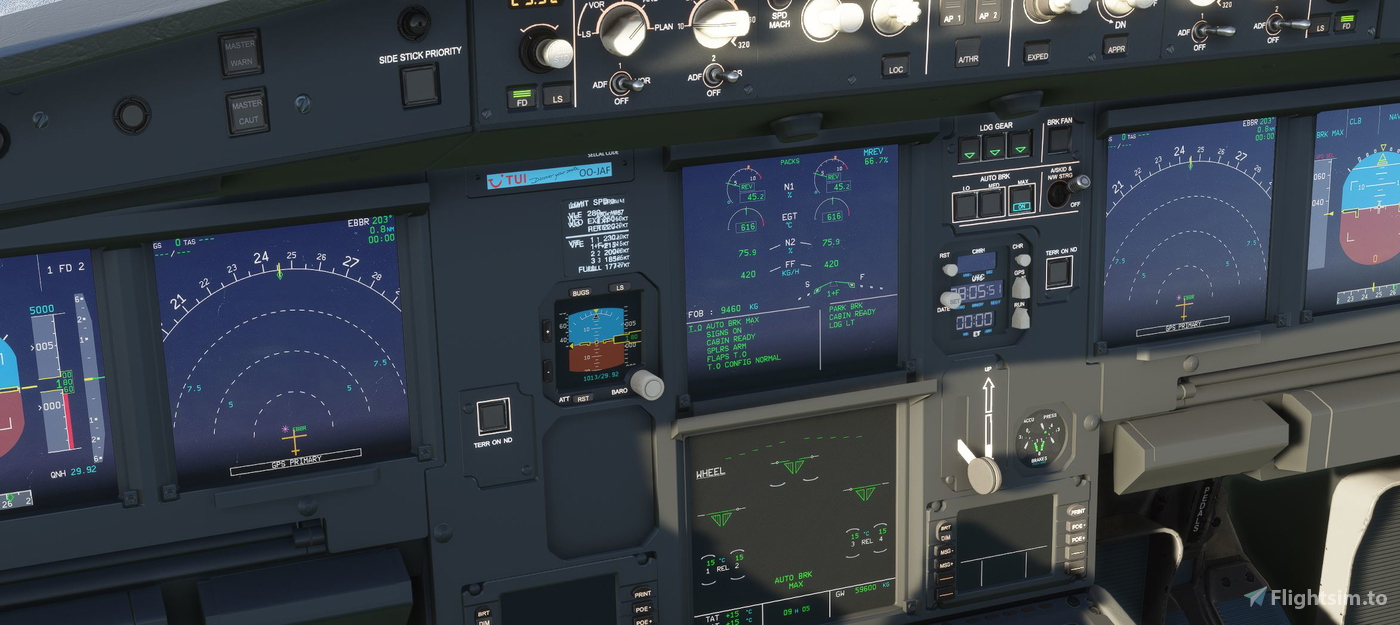 TUI OO-JAF Selcal Code Plate for A32NX for Microsoft Flight Simulator ...