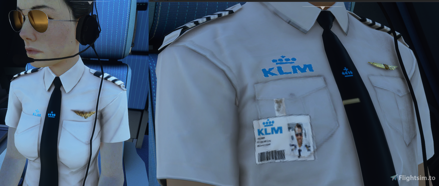 updated klm pilots shirts for Microsoft Flight Simulator | MSFS