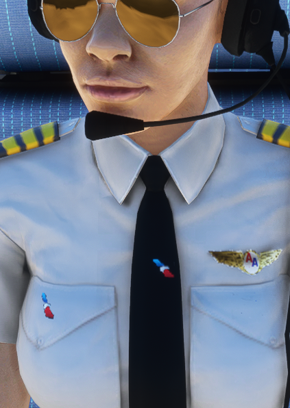 American Airlines female pilot shirt for Microsoft Flight Simulator | MSFS