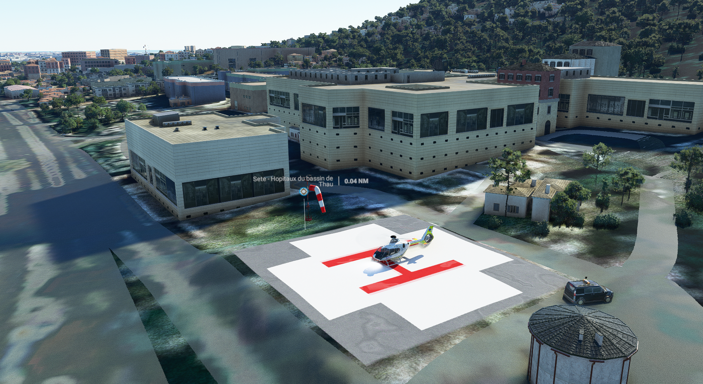 Helipad - Sète hospital for Microsoft Flight Simulator | MSFS