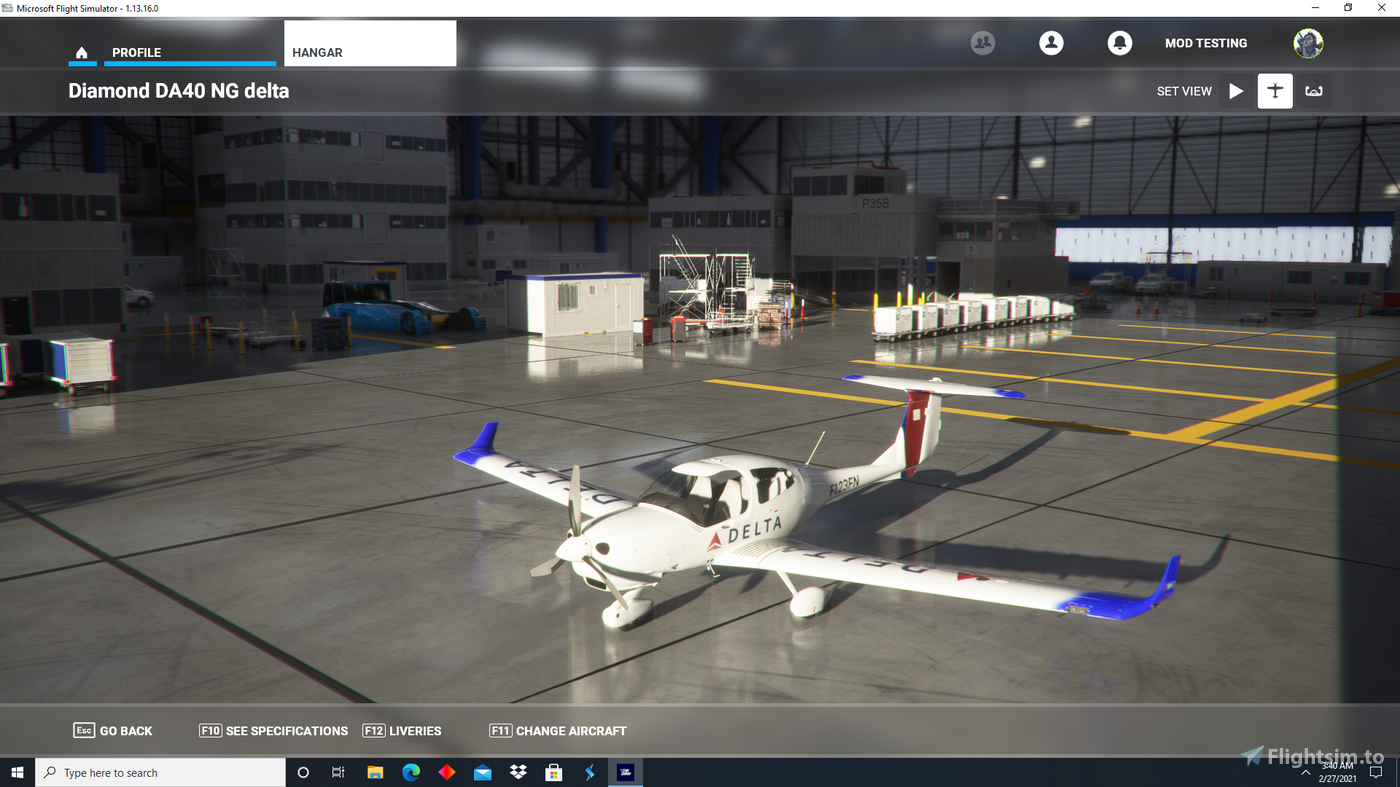 Diamond DA40 delta airlines livery for Microsoft Flight Simulator | MSFS