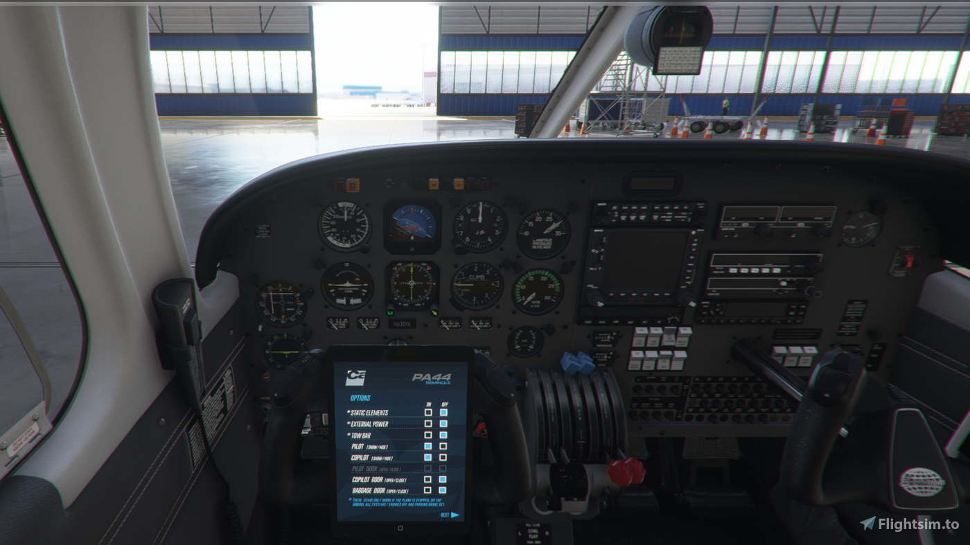 Piper PA44 Seminole - Dark Grey Interior with Dark Cockpit Panel for ...