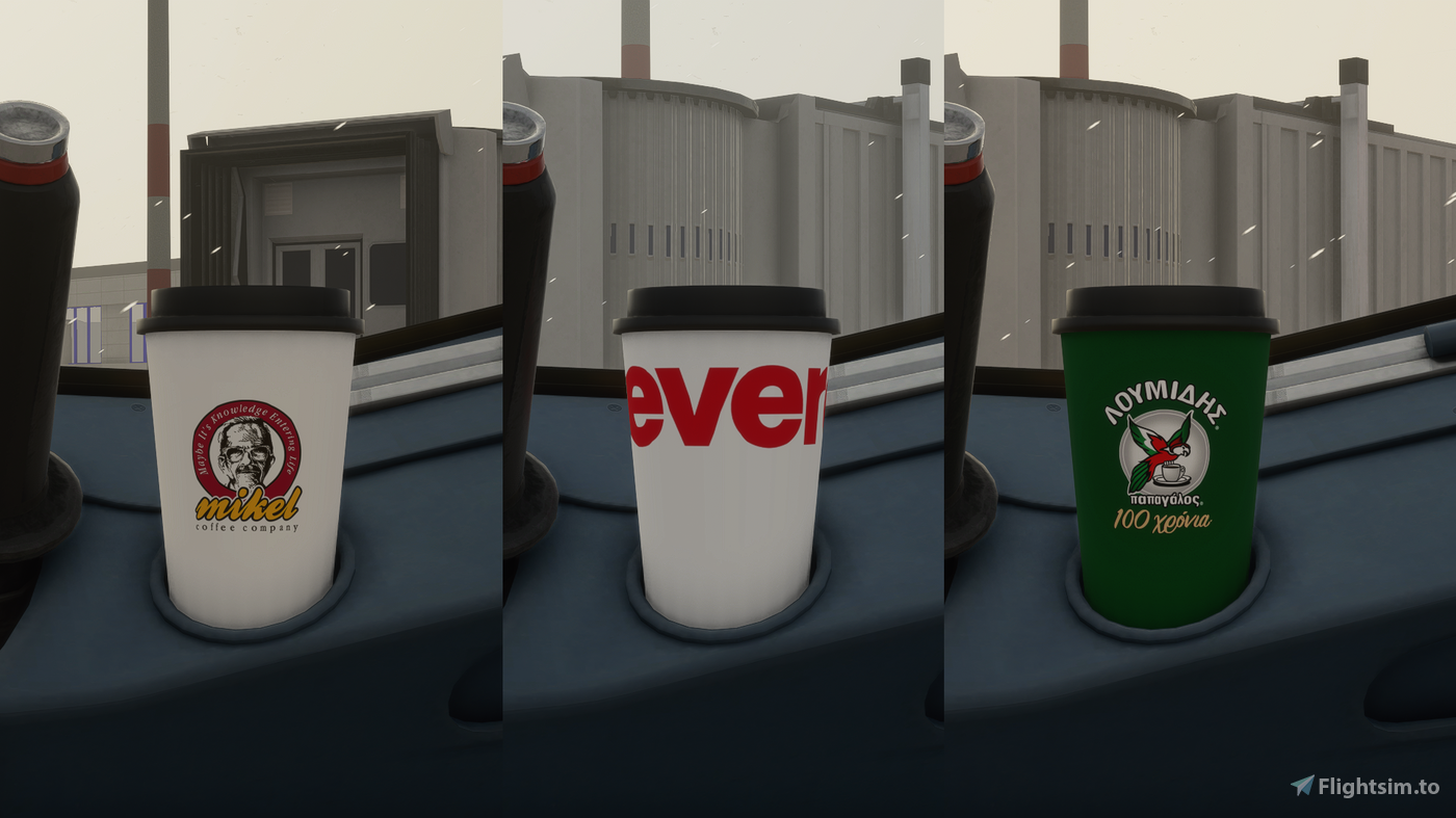[A32NX] Greek Coffee Cups for Microsoft Flight Simulator | MSFS