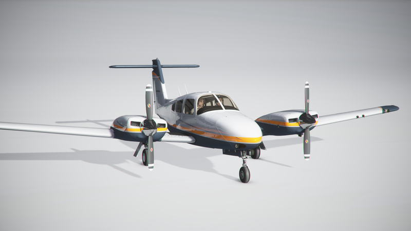 Piper PA44 Seminole livery "Grey and Orange with chrome propeller nose ...