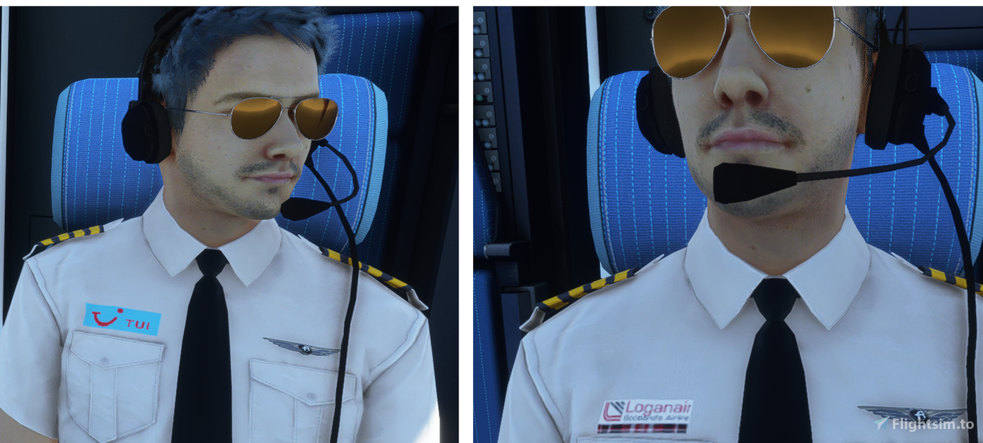 visible pilots ..company shirts and black tie for Microsoft Flight ...