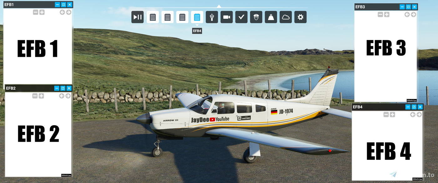 JDs EBAG/Electronic Flight Bag x 4 Mod (Four Ingame EFBs/EBAG) for Microsoft Flight Simulator | MSFS