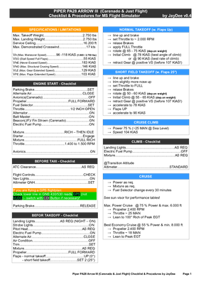 EMB E-Jet 170/175 - Checklist & Procedures for Microsoft Flight ...