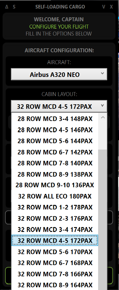 Self Loading Cargo A320 / A320 NEO Cabin Layouts for Microsoft Flight ...
