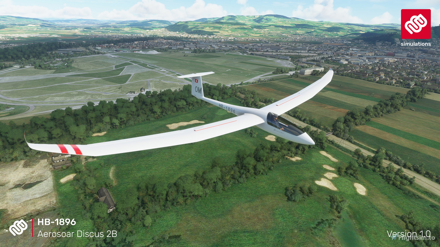 Aerosoar Discus 2B HB-1896 Segelfluggruppe Thun für Microsoft Flight ...