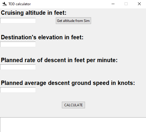 TOD calculator for Microsoft Flight Simulator | MSFS