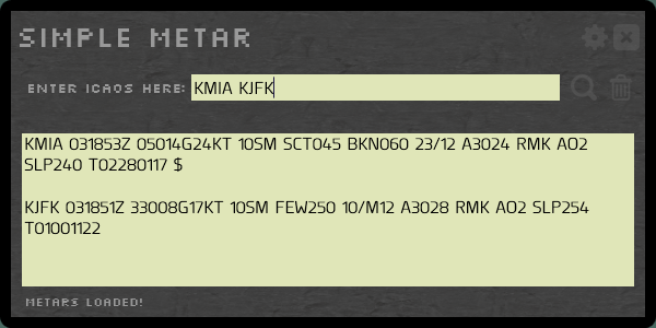 Simple Metar for Microsoft Flight Simulator | MSFS