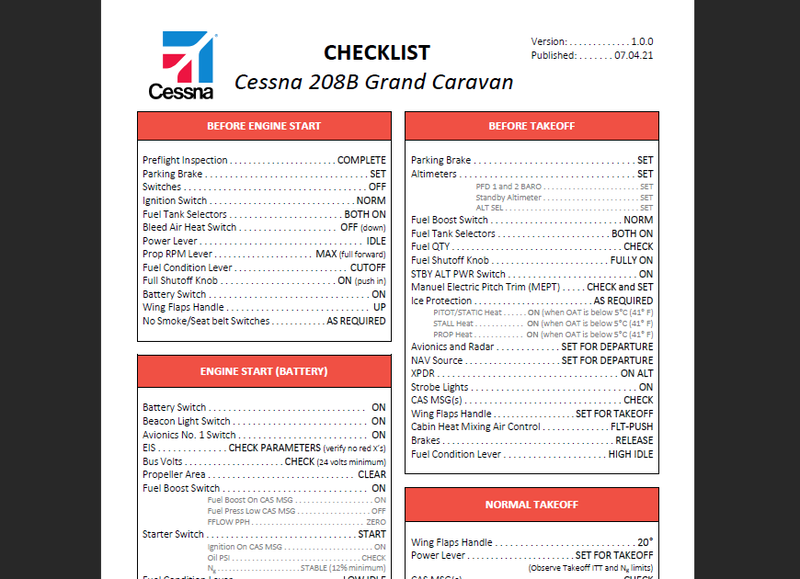 Checklists for Microsoft Flight Simulator | MSFS | Flightsim.to