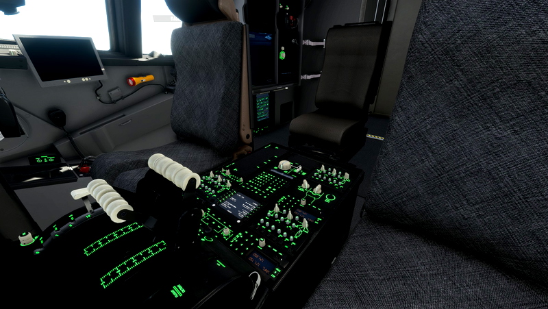 Boeing B747-8i Cockpit - Black-Grey with Green lighting for Microsoft ...