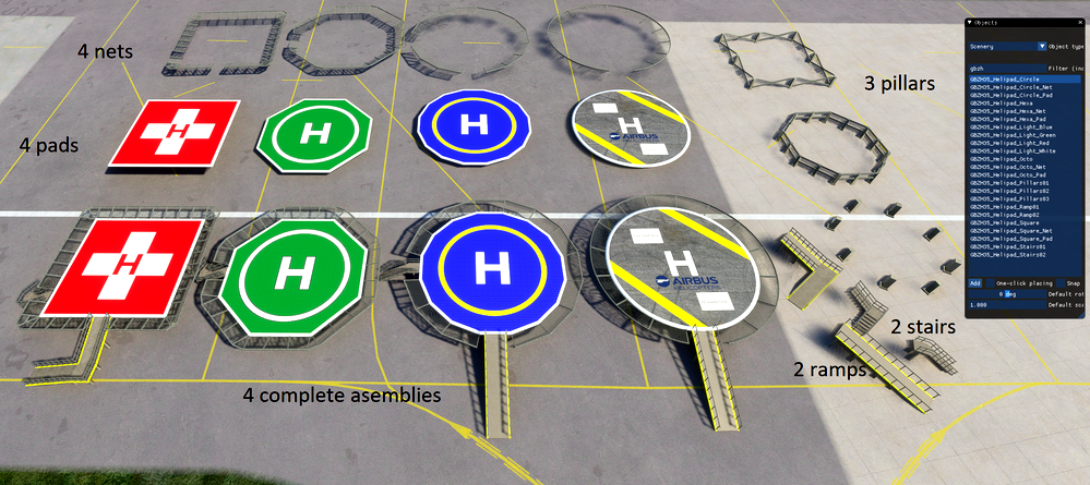 Helipads pack | 4 shapes | PBR textures | fully customisable for ...