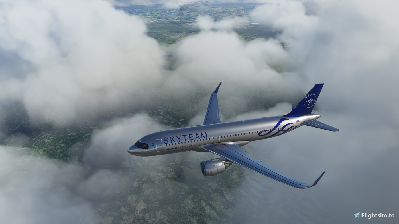 A320 Areoflot silver livery 8K for Microsoft Flight Simulator | MSFS