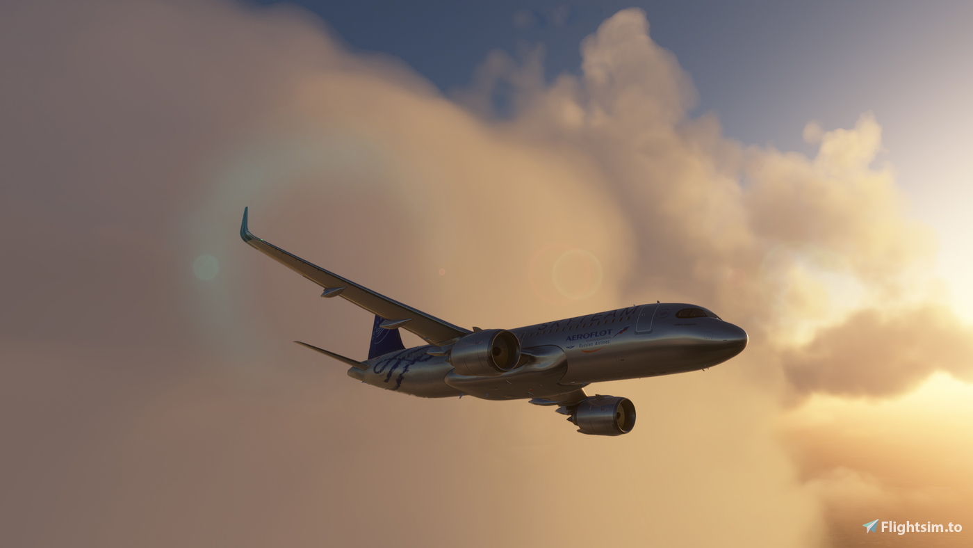 A320 Areoflot silver livery 8K for Microsoft Flight Simulator | MSFS