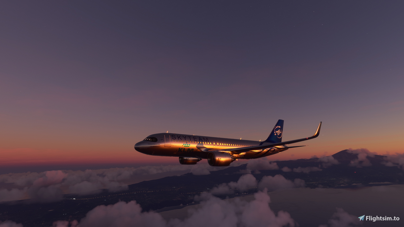 A320 KLM Skyteam silver livery 8K for Microsoft Flight Simulator | MSFS