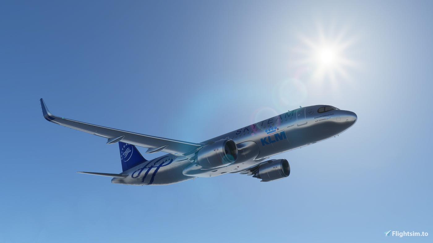 A320 KLM Skyteam silver livery 8K for Microsoft Flight Simulator | MSFS