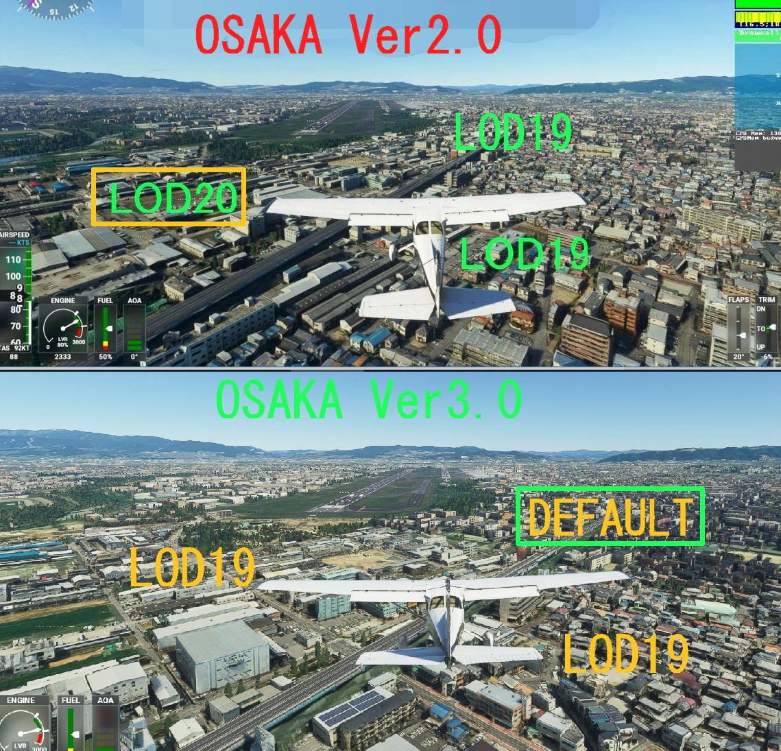 Osaka City and Osaka RWY32L Scenery Ver3_0 for Microsoft Flight ...