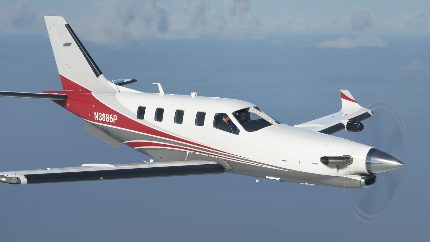 TBM 930 Silver_Red_Gray for Microsoft Flight Simulator | MSFS