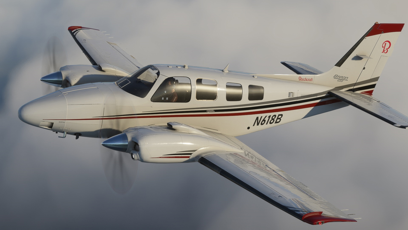 Baron 58-RedBlackGray for Microsoft Flight Simulator | MSFS