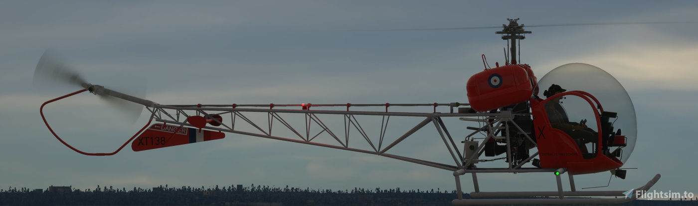 Bell 47G2 Royal Air Force XT138 for Microsoft Flight Simulator | MSFS