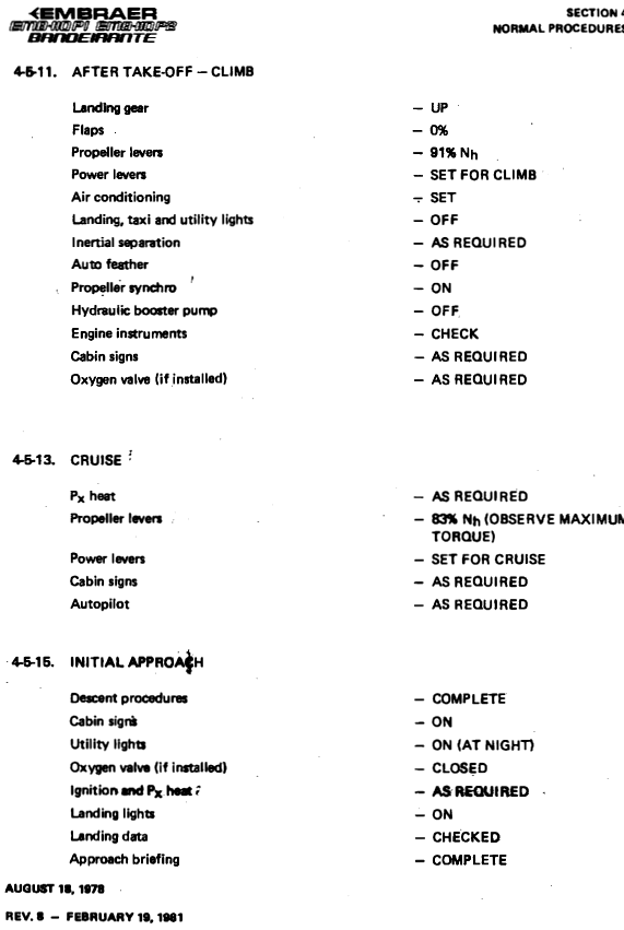 Embraer EMB 110 Bandeirante (Real Checklist) for Microsoft Flight ...