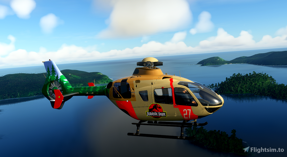 H135 Jurassic Park Ranger Livery para Microsoft Flight Simulator | MSFS