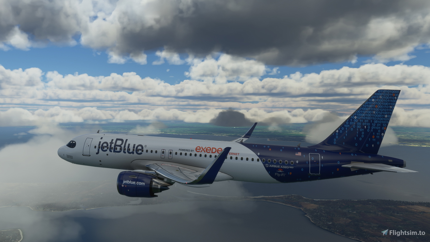 A320 JetBlue Airways Binary Code Livery 8K ultra for Microsoft Flight ...