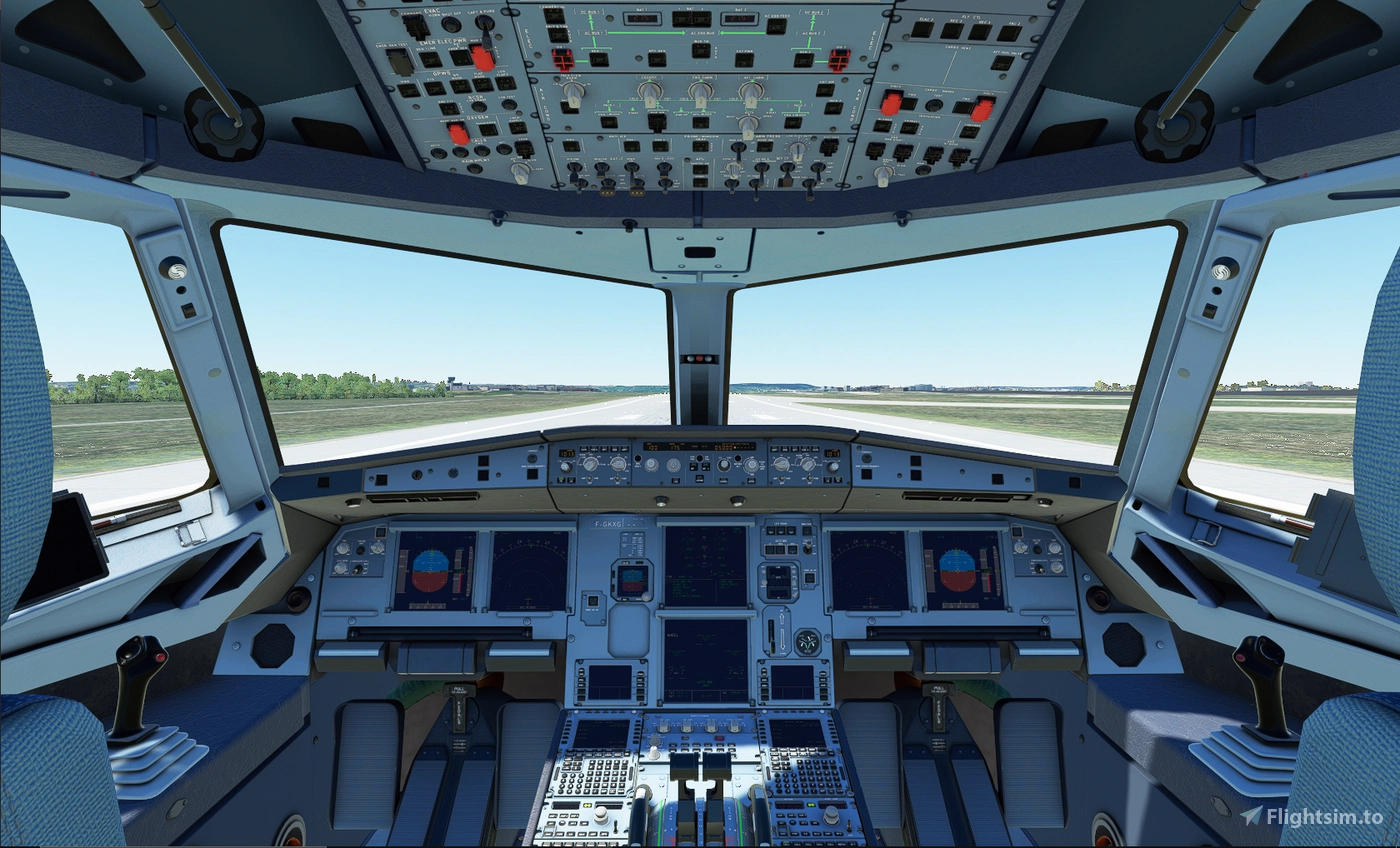 [A32NX] Cockpit RAL5014 Blue Version for Microsoft Flight Simulator | MSFS