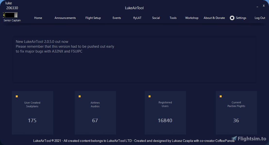 LukeAirTool - Passenger Sim & Pushback Assist & METAR & Charts and more ...