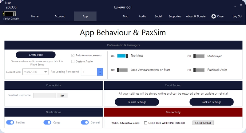 LukeAirTool - Passenger Sim & Pushback Assist & METAR & Charts and more ...