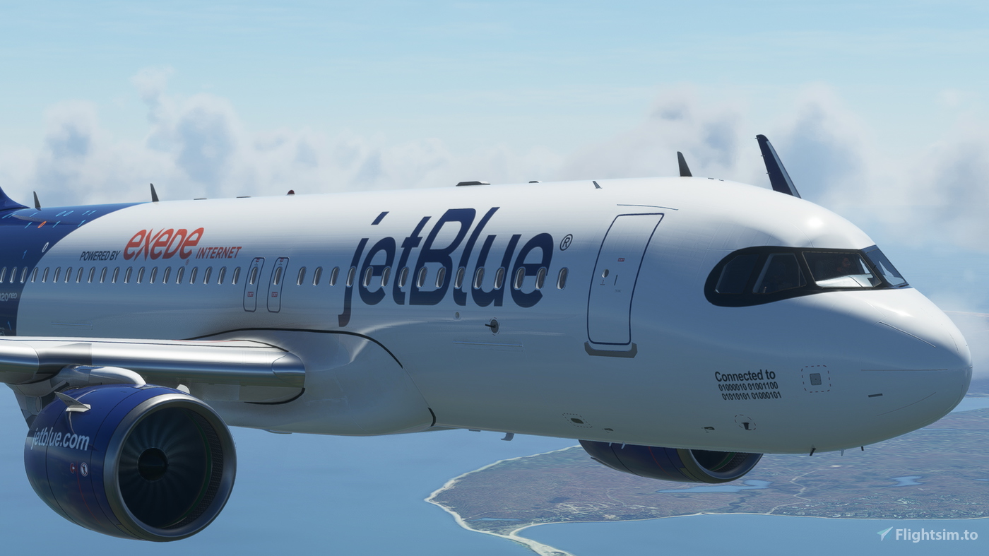 A320 JetBlue Airways Binary Code Livery 8K ultra for Microsoft Flight ...