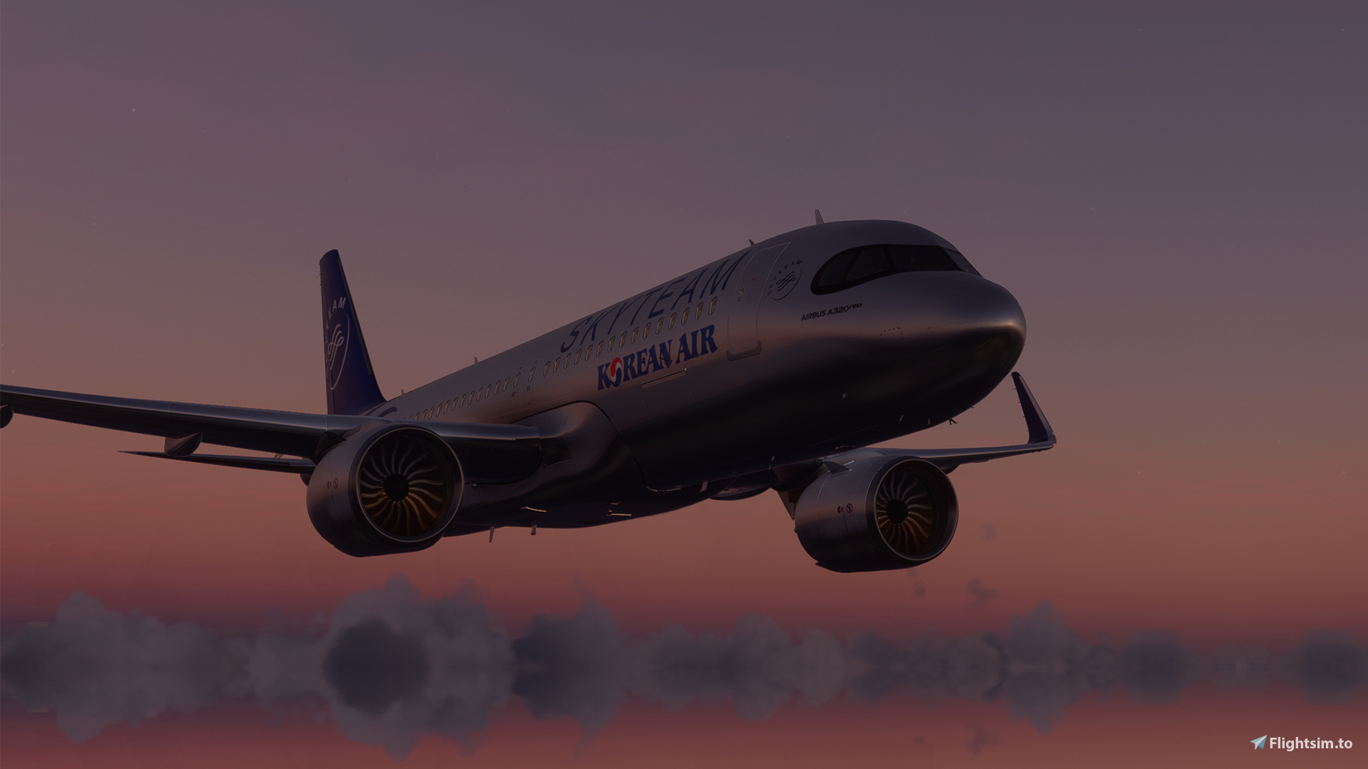 A320 Korean Air Skyteam silver livery 8K - MSFS Add-on - Flightsim.to