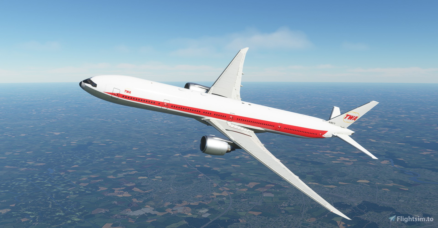 TWA / Trans World Airlines "classic and metal" CaptainSim 777-300ER for ...