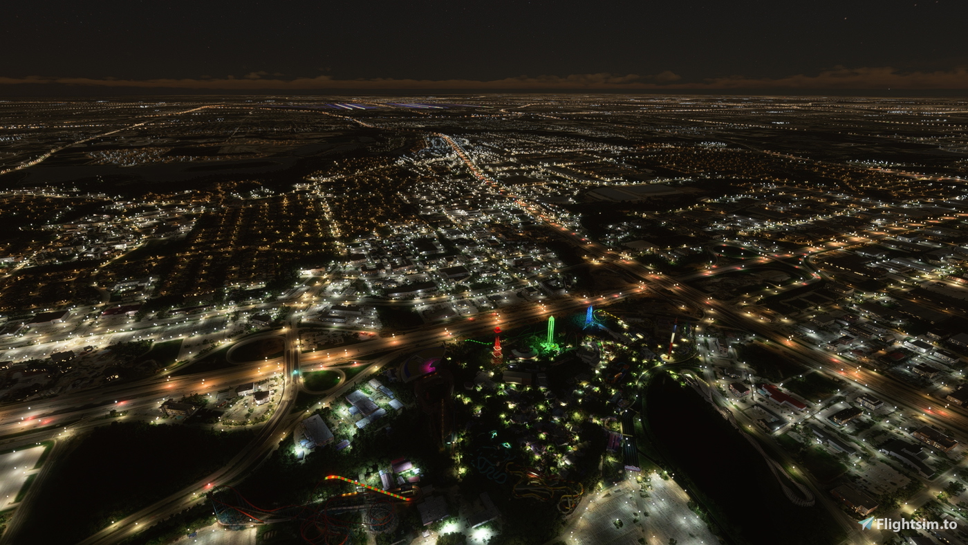 Six Flags Over Texas amusement park, Arlington, TX for Microsoft Flight ...